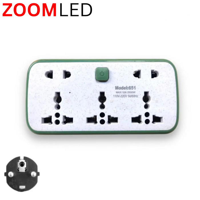 Multi Plug Extension Board with 3 Power Outlets for Mobile Charging, W